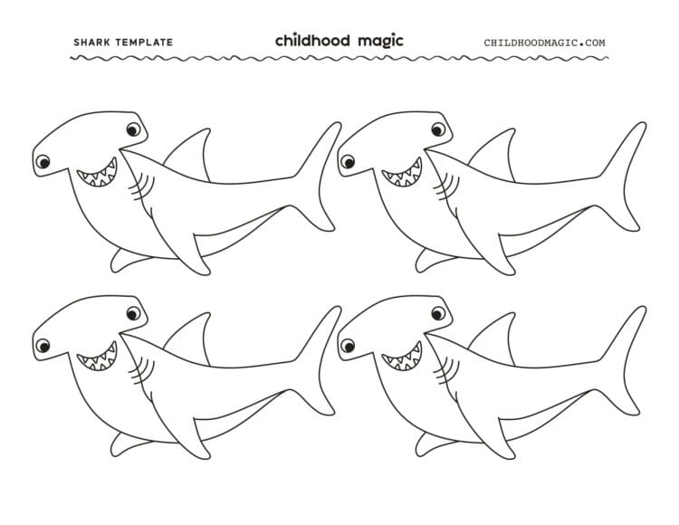 Shark Template- Free Printable for Kids - Childhood Magic