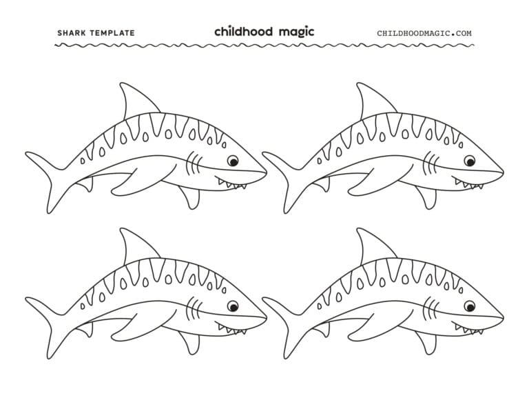Shark Template- Free Printable for Kids - Childhood Magic