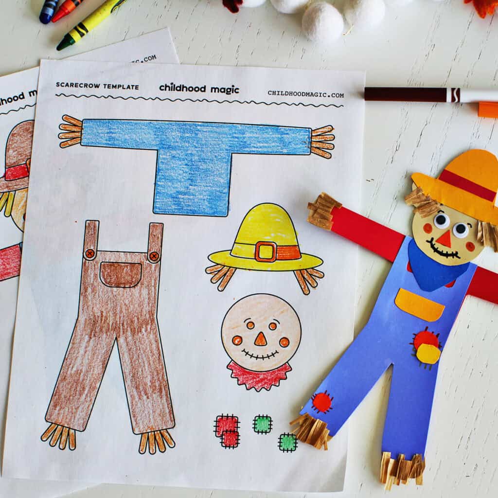 Scarecrow Template for Kids Crafts- Free Printable - Childhood Magic