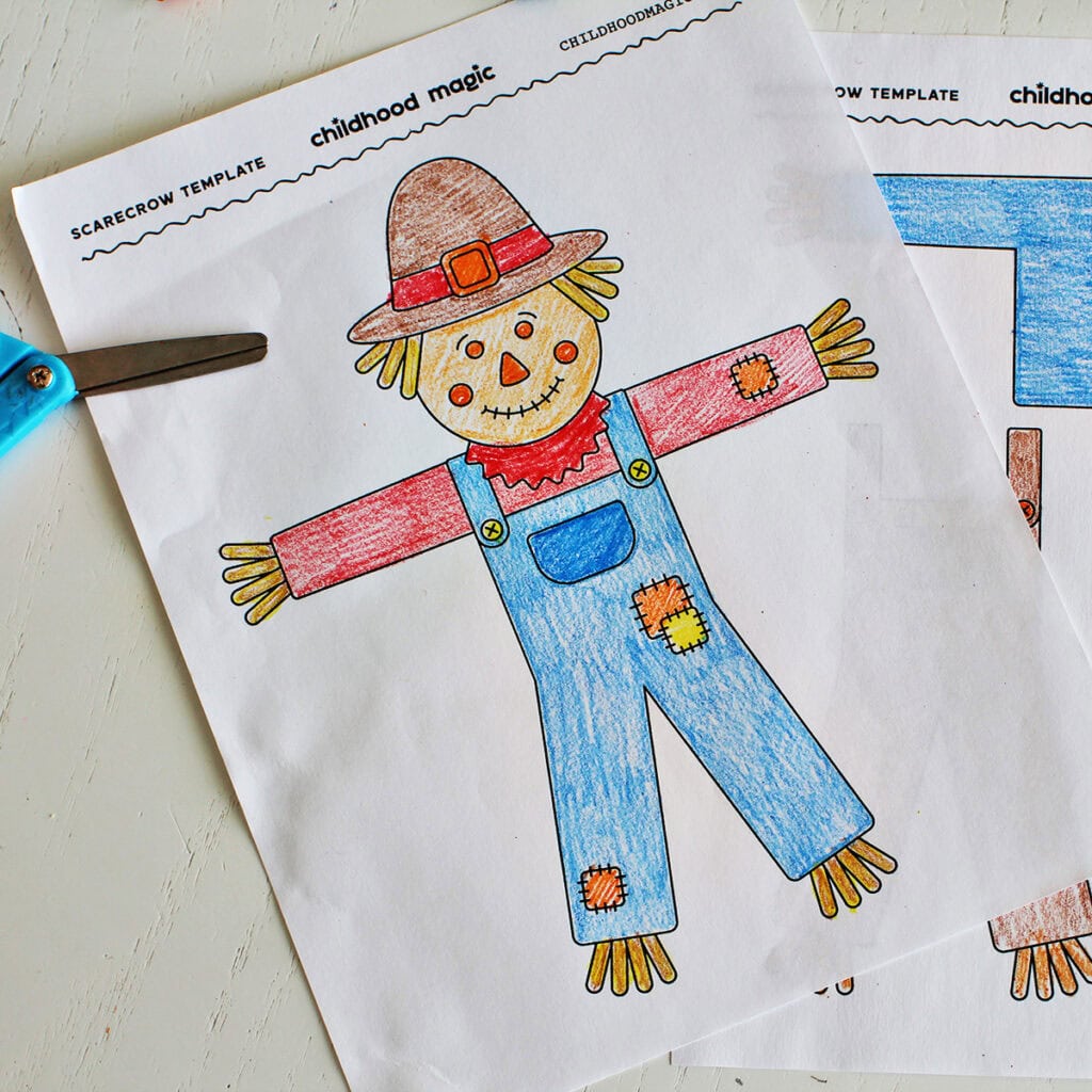 Scarecrow Template for Kids Crafts- Free Printable - Childhood Magic
