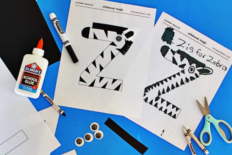 Z is for Zebra Craft with Free Printable Template - Childhood Magic