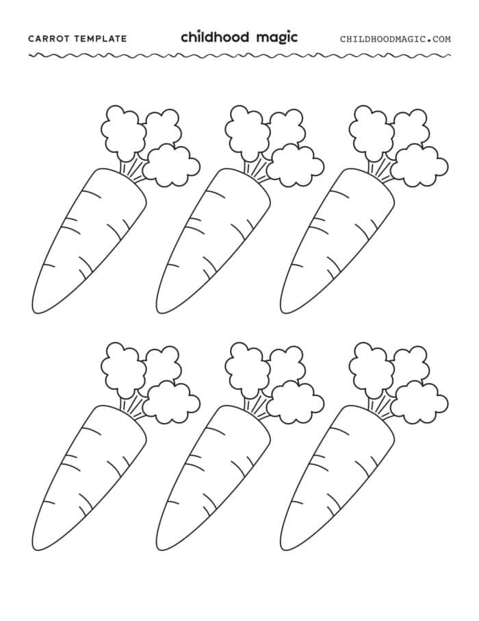 Carrot Template- Free Printable - Childhood Magic