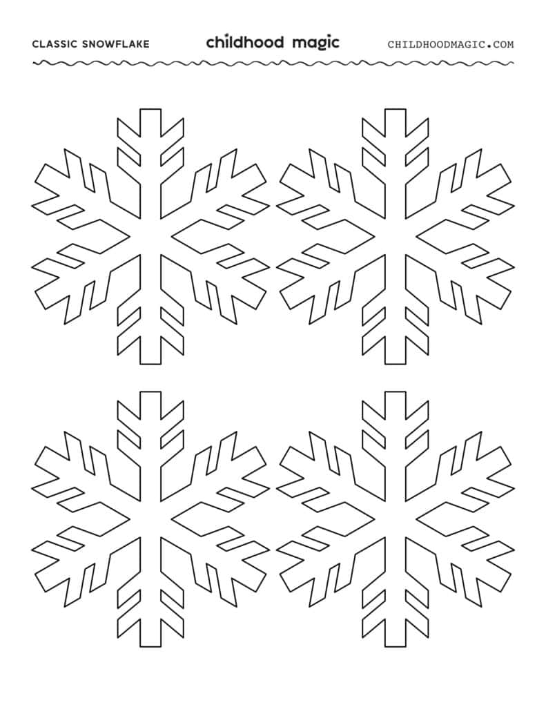 Classic Snowflake Template- Free Printable - Childhood Magic