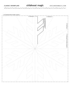 Classic Snowflake Template- Free Printable - Childhood Magic