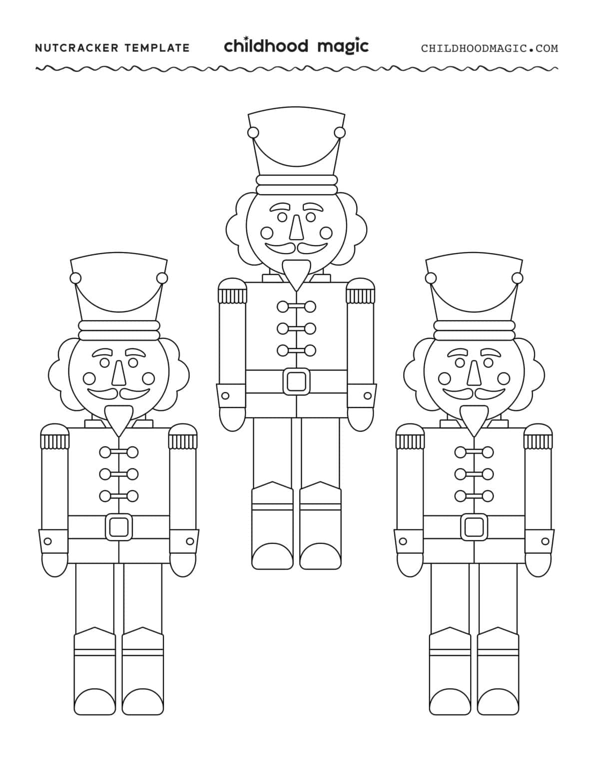 Nutcracker Coloring Page - Free Printable Template - Childhood Magic