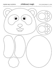Panda Paper Bag Puppet Craft with Free Printable - Childhood Magic