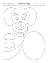 Dog Paper Bag Puppet Craft with Free Printable - Childhood Magic