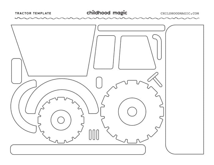 Tractor Coloring Page- Free Printable Template - Childhood Magic