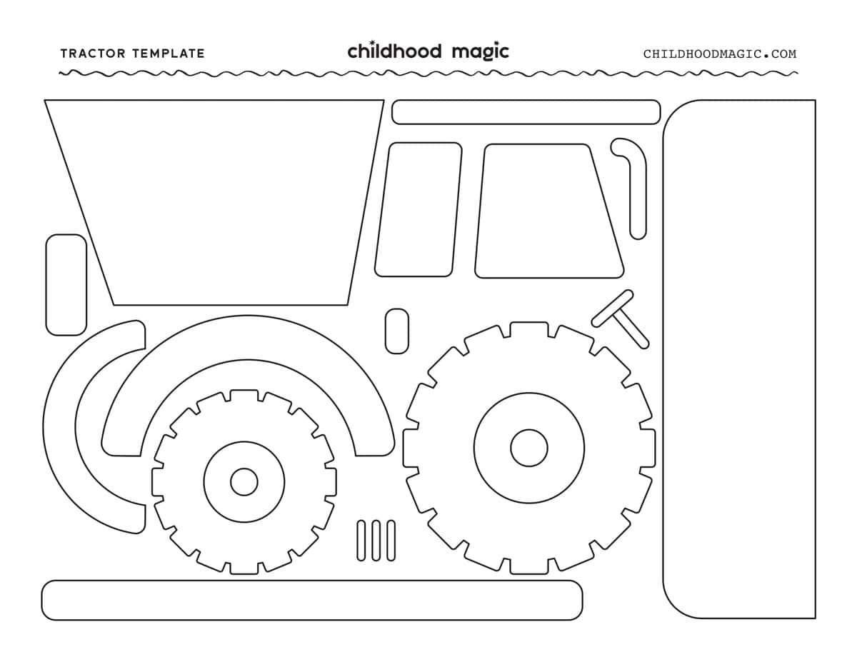Tractor Coloring Page- Free Printable Template - Childhood Magic