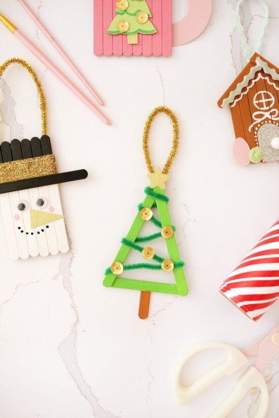 Christmas Popsicle Stick Ornaments - Childhood Magic
