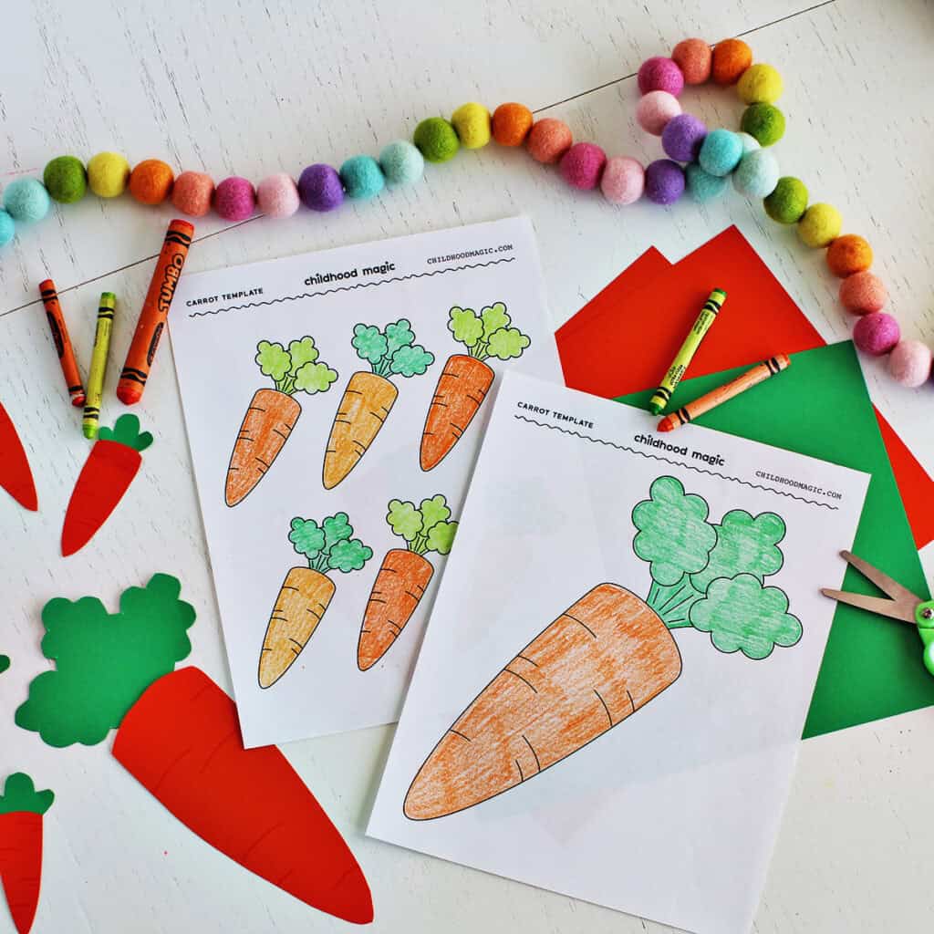 Carrot Template- Free Printable - Childhood Magic