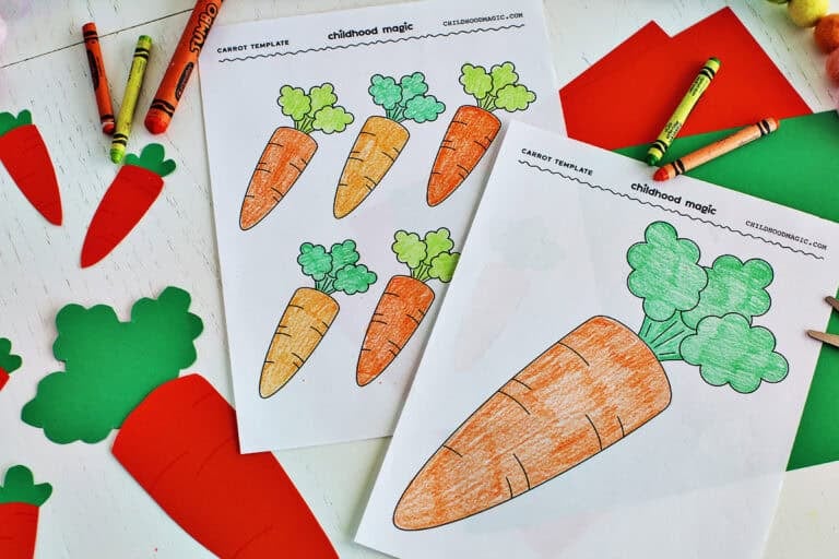 Carrot Template- Free Printable - Childhood Magic