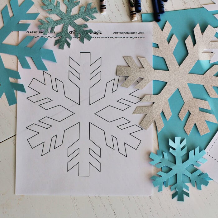 Classic Snowflake Template- Free Printable - Childhood Magic