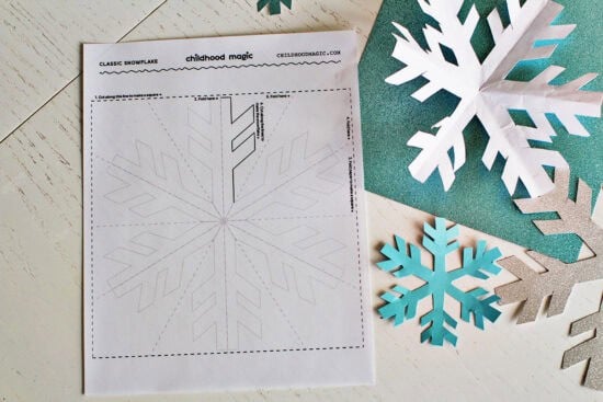 Classic Snowflake Template- Free Printable - Childhood Magic
