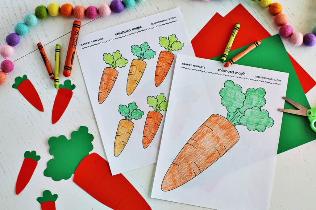 Carrot Template- Free Printable - Childhood Magic