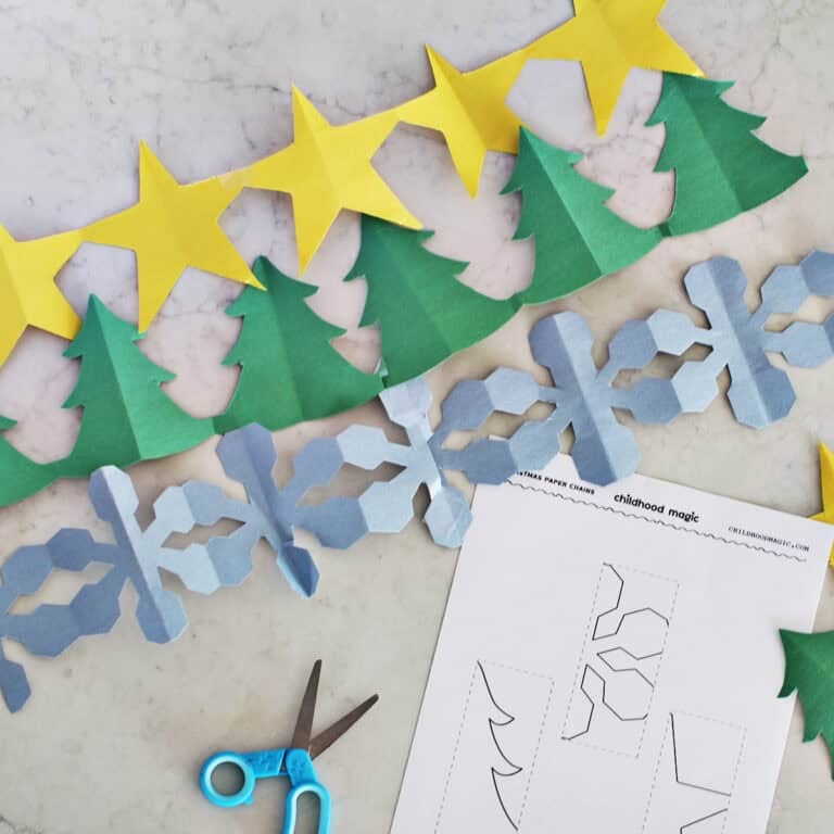 Christmas Paper Chains- Free Printable - Childhood Magic