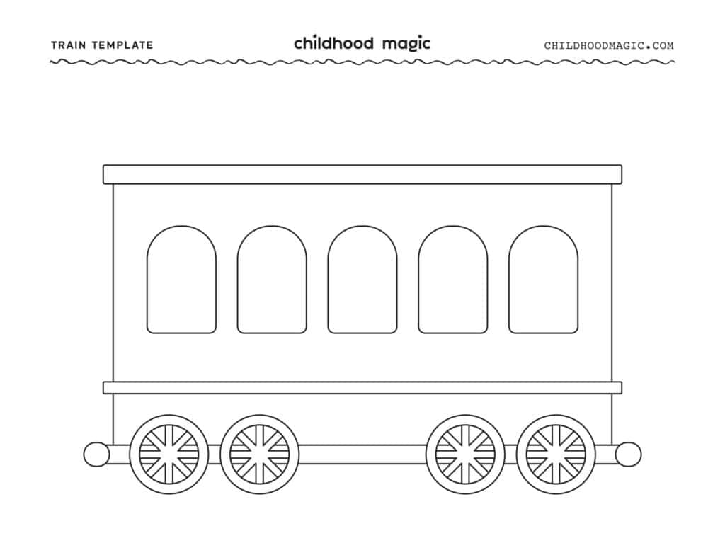 Train Coloring Page- Free Printable Template - Childhood Magic