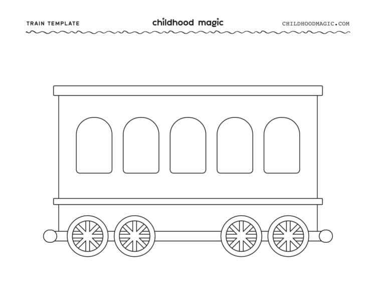 Train Coloring Page- Free Printable Template - Childhood Magic