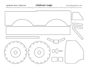 Monster Truck Coloring Page- Free Printable Template - Childhood Magic