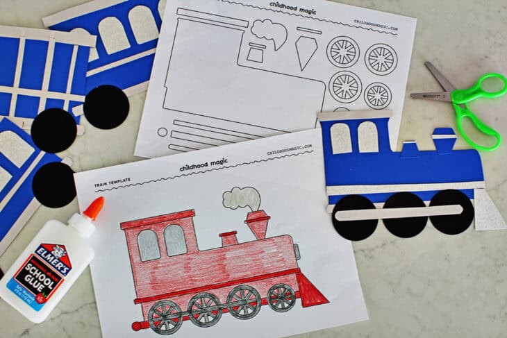 Train Coloring Page- Free Printable Template - Childhood Magic