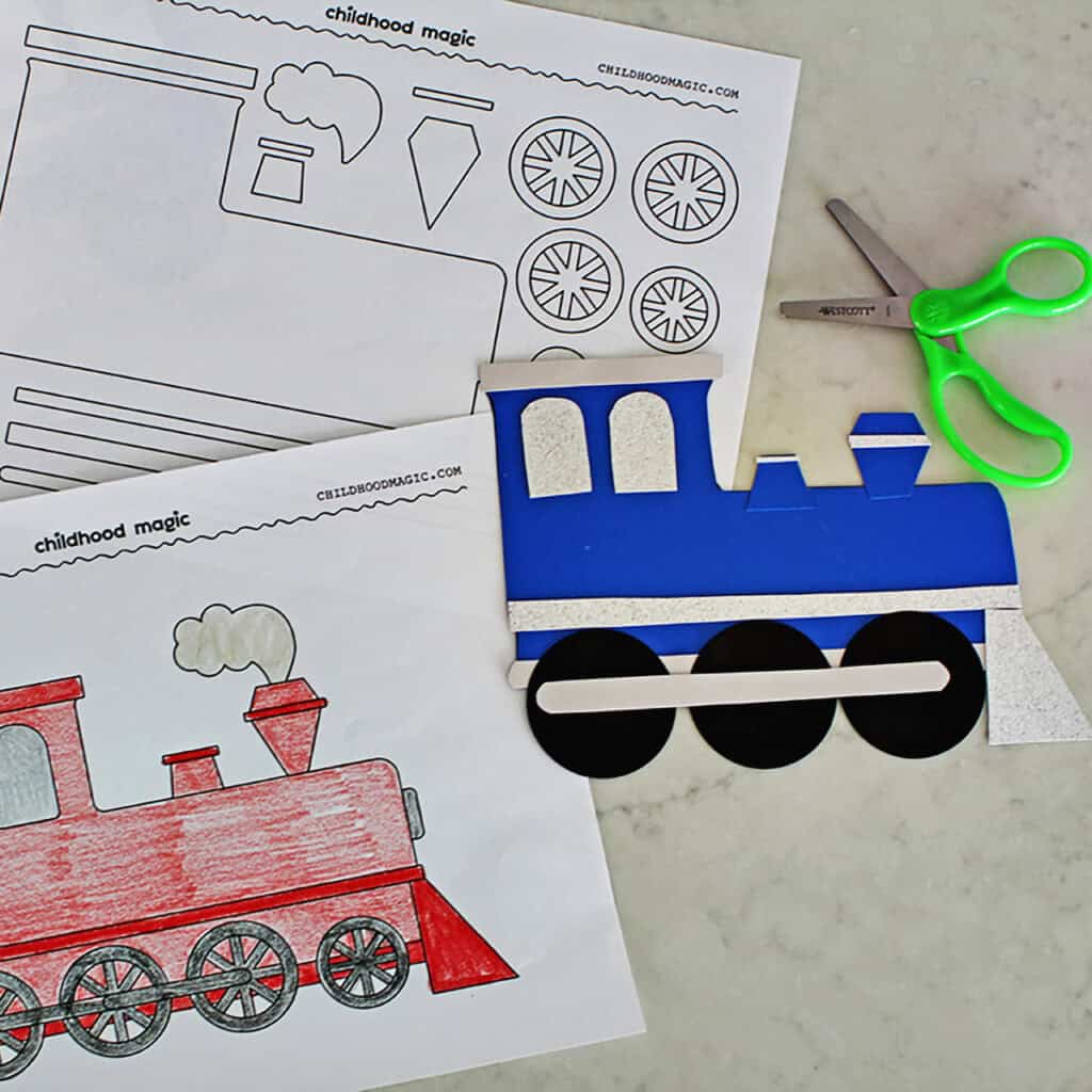 Train Coloring Page- Free Printable Template - Childhood Magic