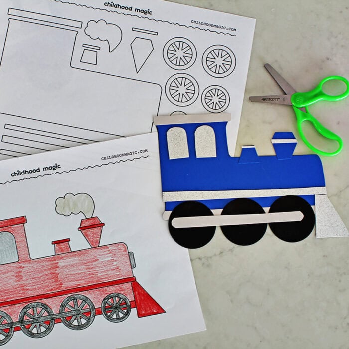 Train Coloring Page- Free Printable Template - Childhood Magic