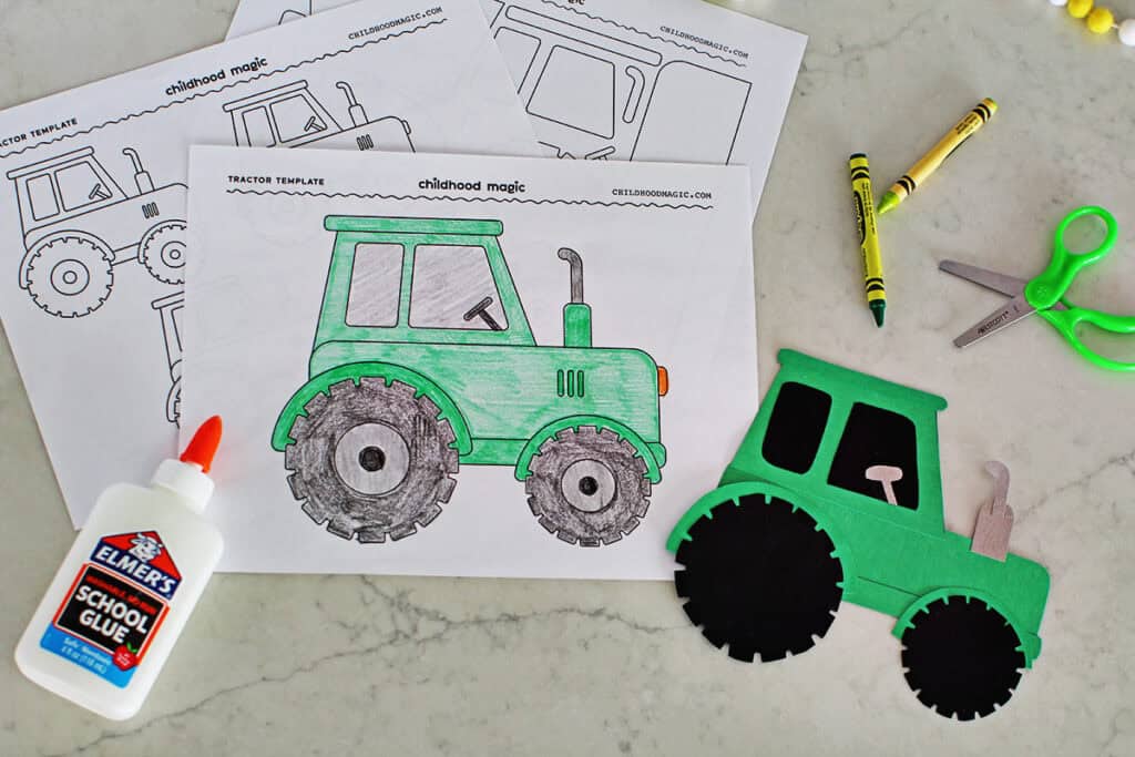 Tractor Coloring Page- Free Printable Template - Childhood Magic