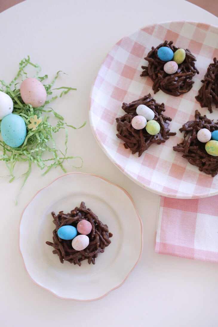 Easy No Bake Bird's Nest Cookies - Childhood Magic