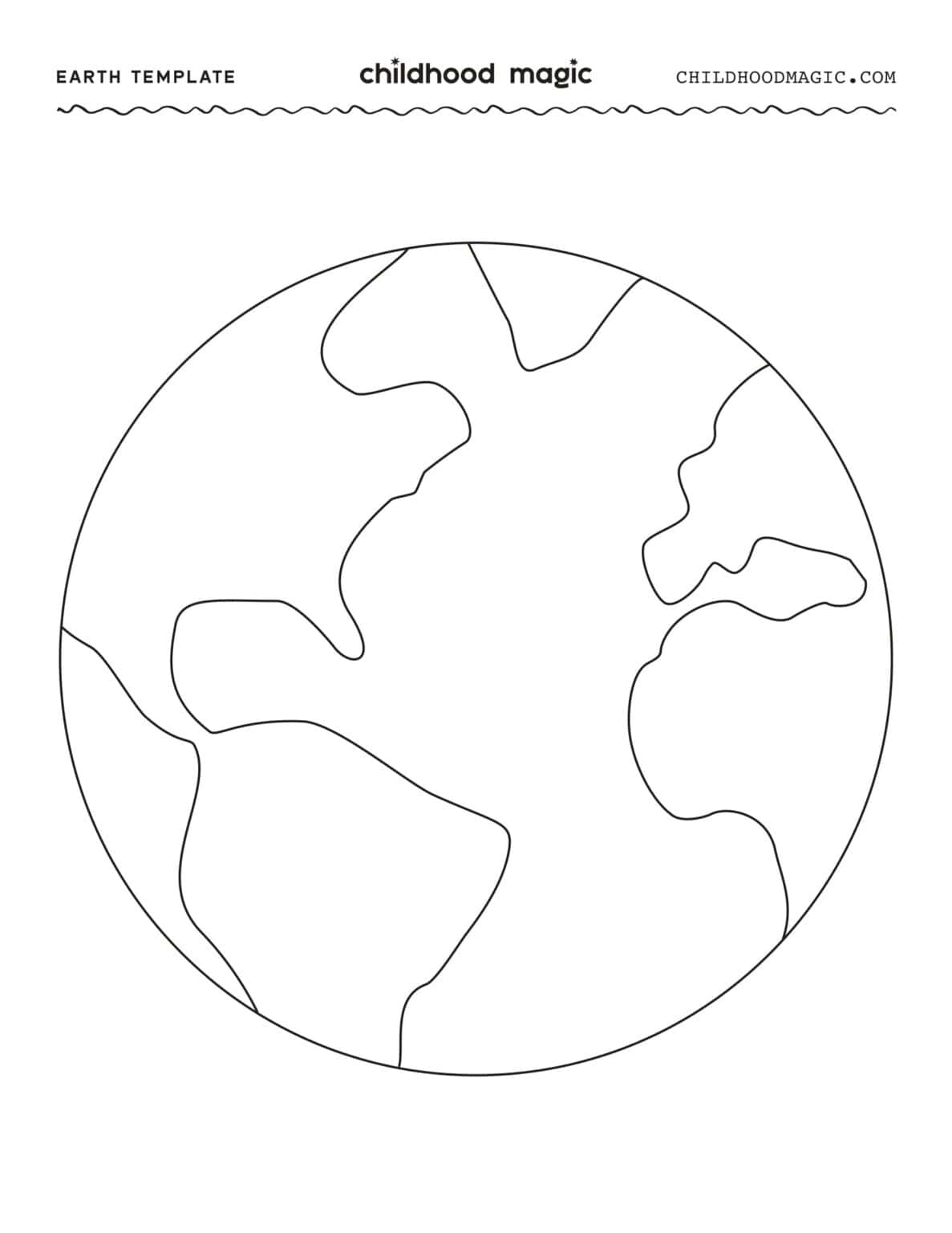 Planet Earth Printable Template - Childhood Magic