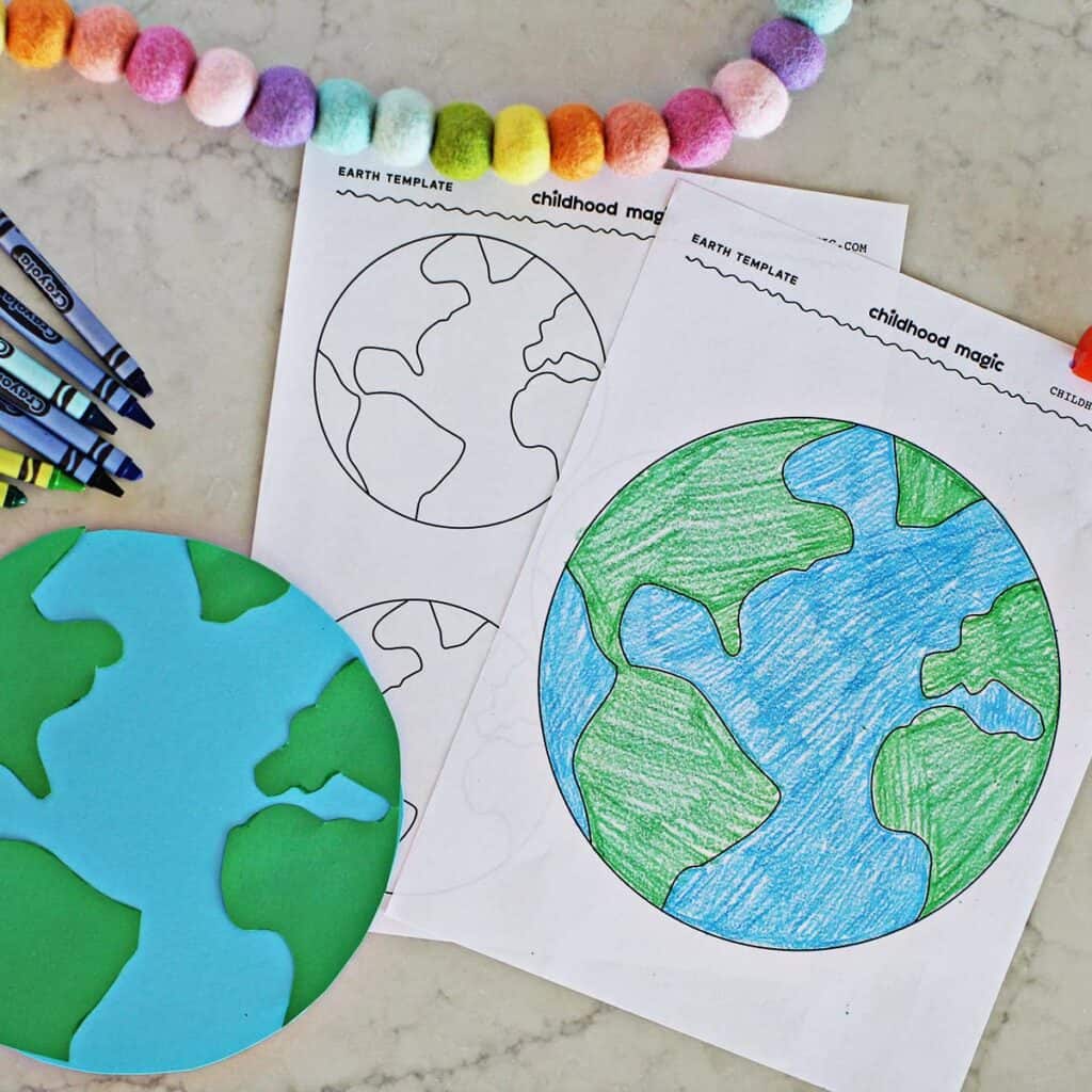 Planet Earth Printable Template - Childhood Magic